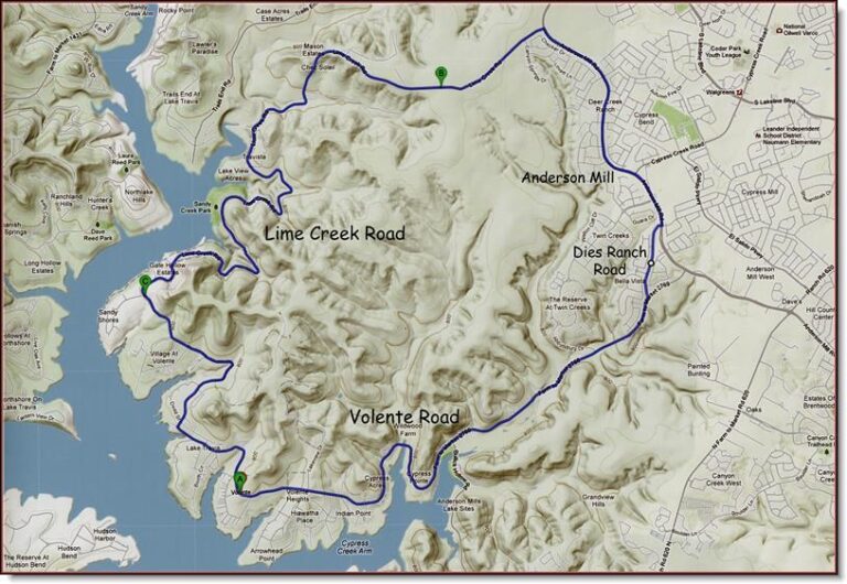 tail of the armadillo map - Ride Texas