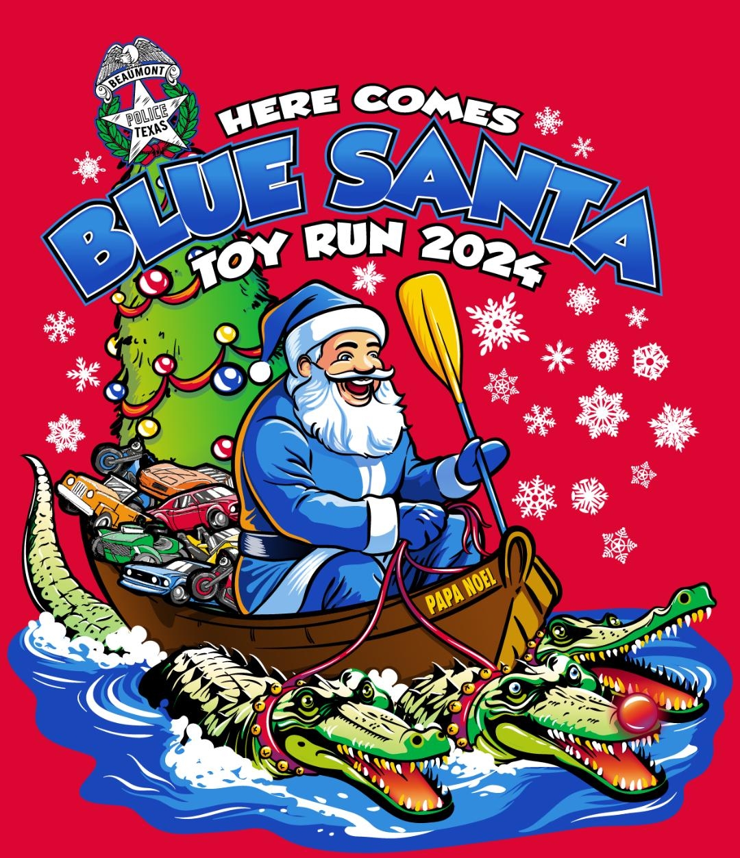 blue santa toy run - Ride Texas